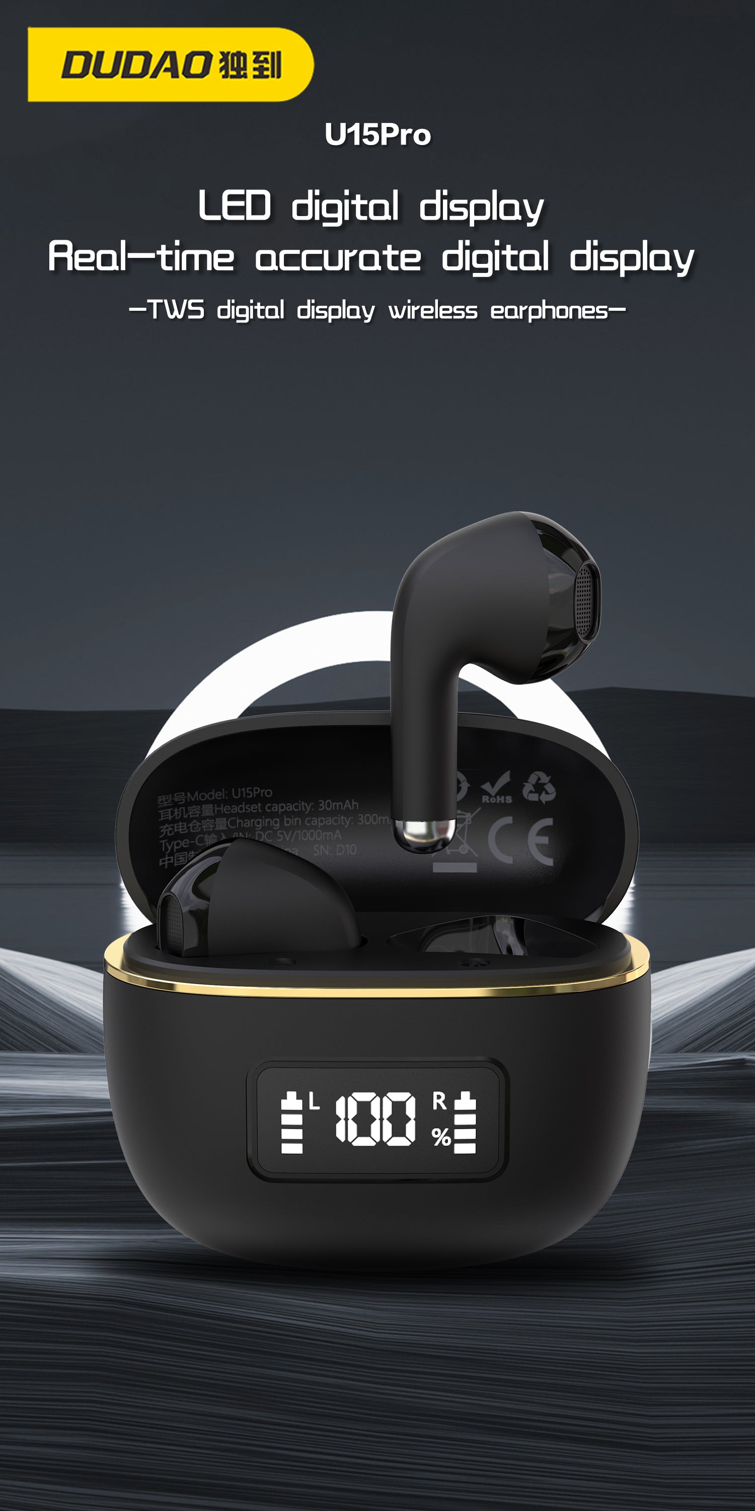 DUDAO OWS Bluetooth Earphones V5.3 Open Ear Wireless Headphones with ...